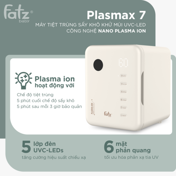 Máy tiệt trùng sấy khô khử mùi UVC-LED công nghệ Nano Plasma Ion ...